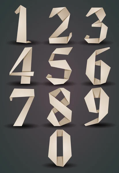 Números de origami Imagens de Stock de Arte Vetorial | Depositphotos