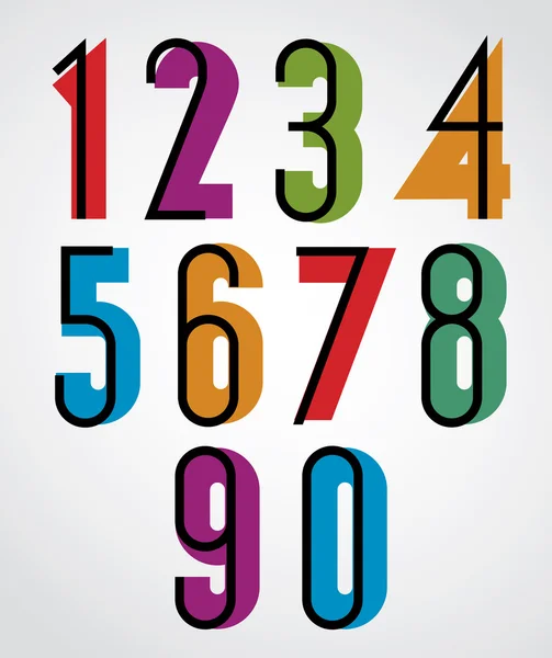 Vector numbers, bold numerals, made in web buttons style. Stock Vector ...