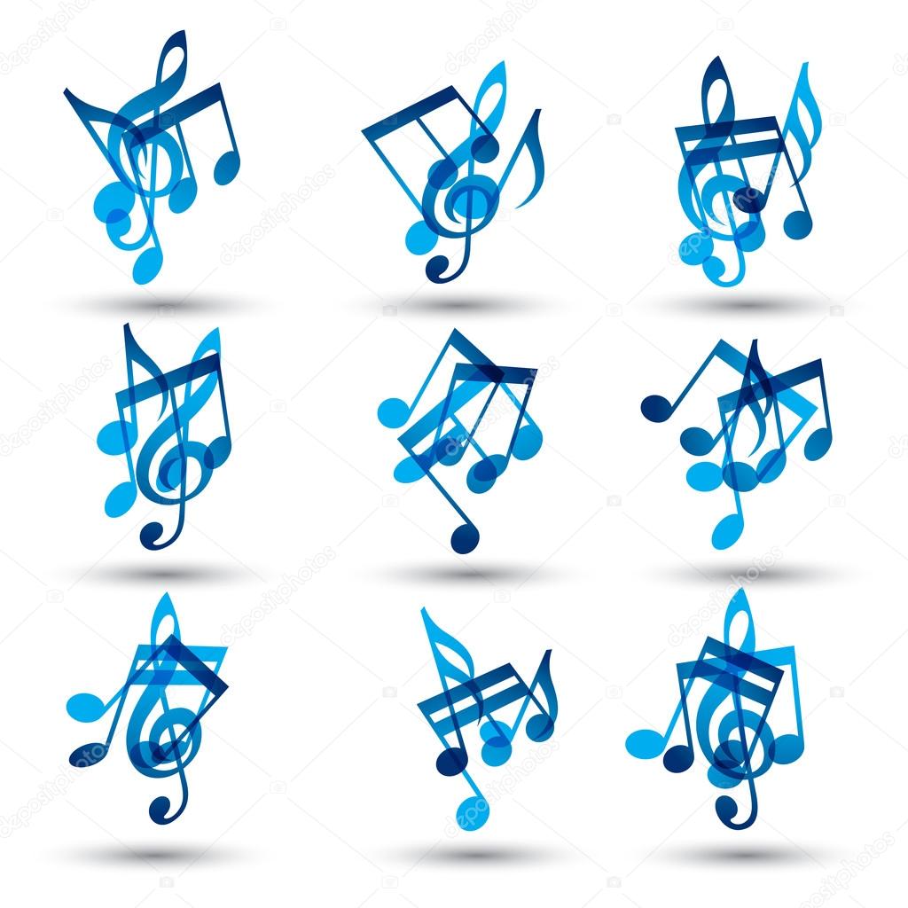 Blue Musical Notes Symbols