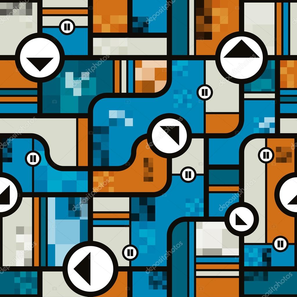 Techno style seamless background. Stock Illustration by ©Ostapius #51681873