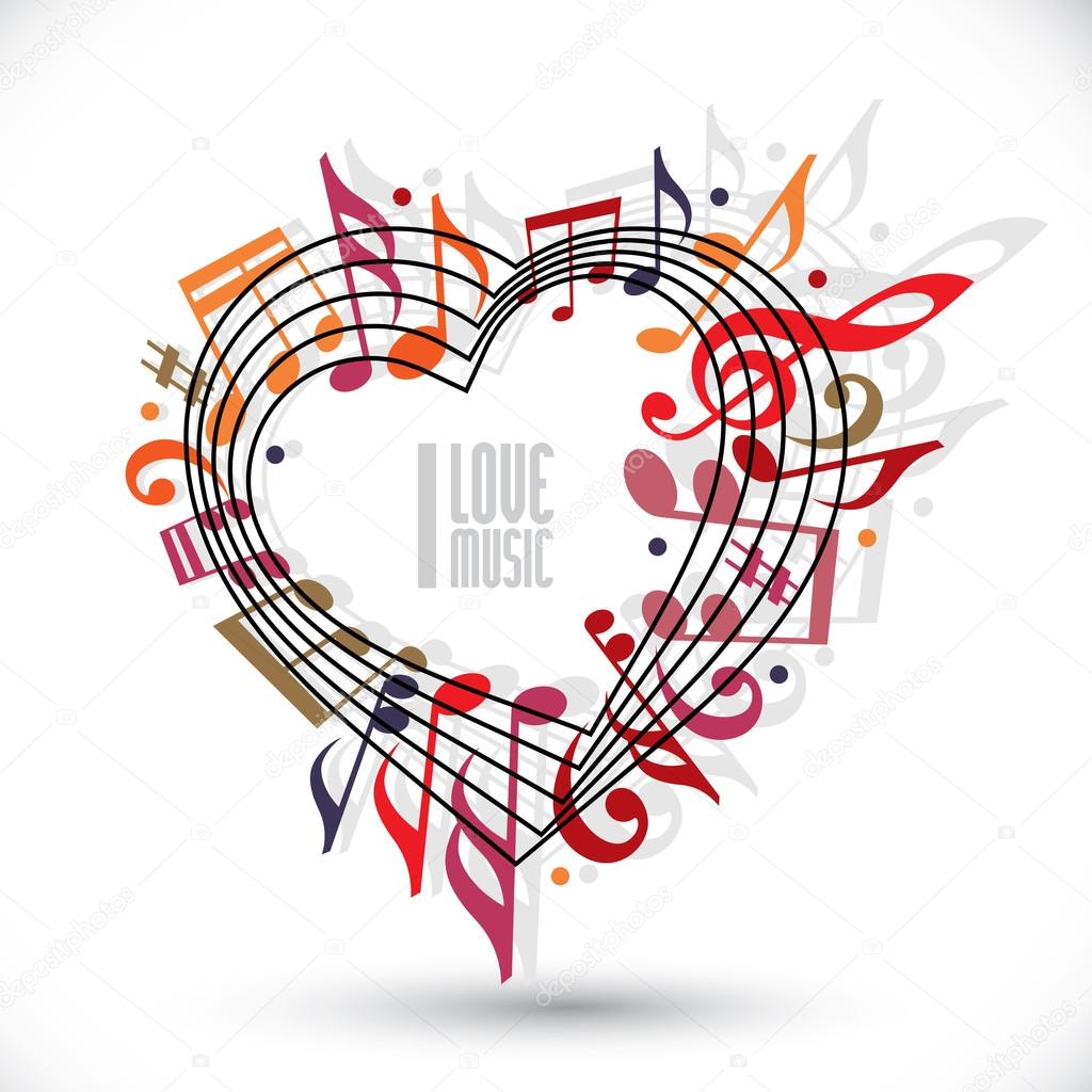 Music Note Heart Design