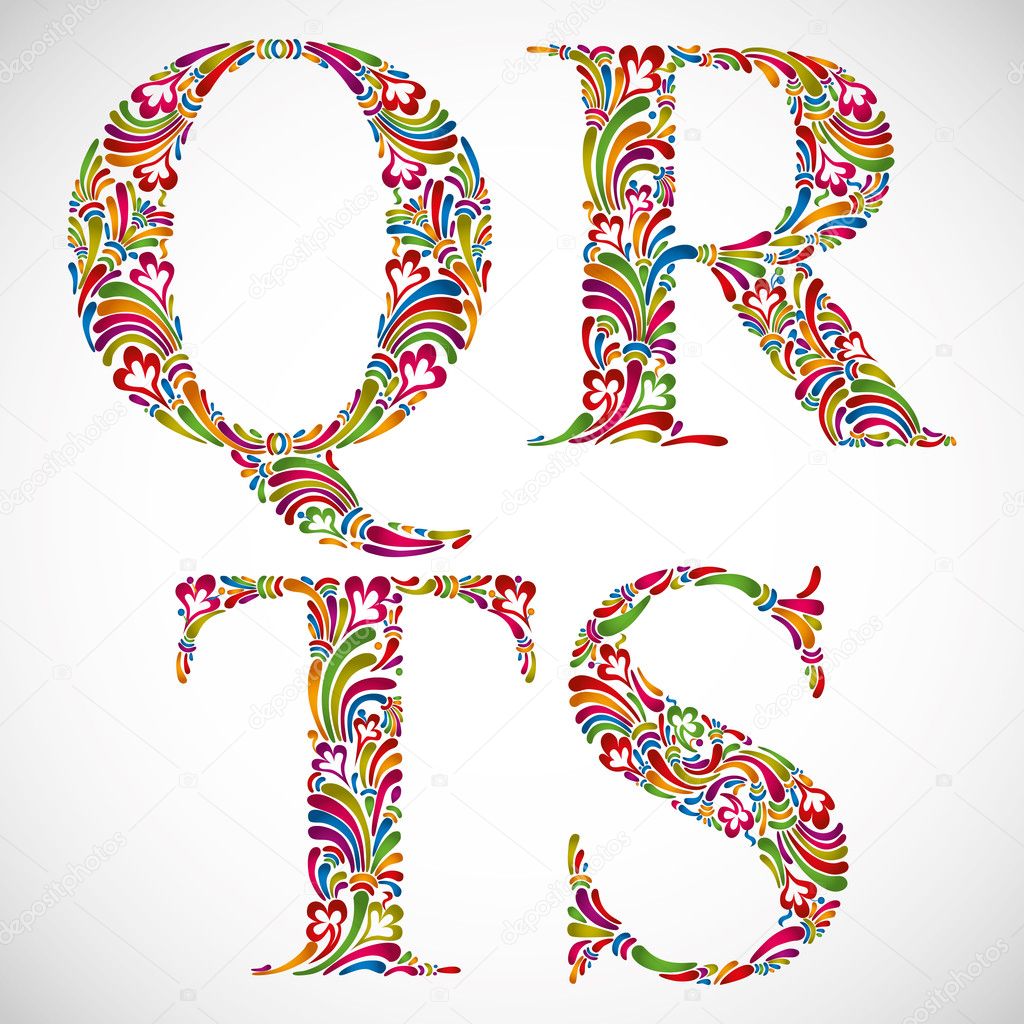 Ornate alphabet letters | Ornate alphabet letters Q R S T. — Stock ...