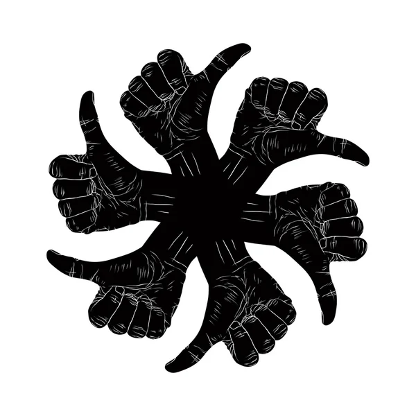 Five thumbs up hands signs Stock Vector Image by ©Ostapiusangelp #81021208