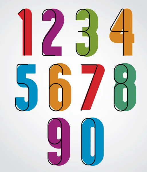 Números retro imágenes de stock de arte vectorial | Depositphotos