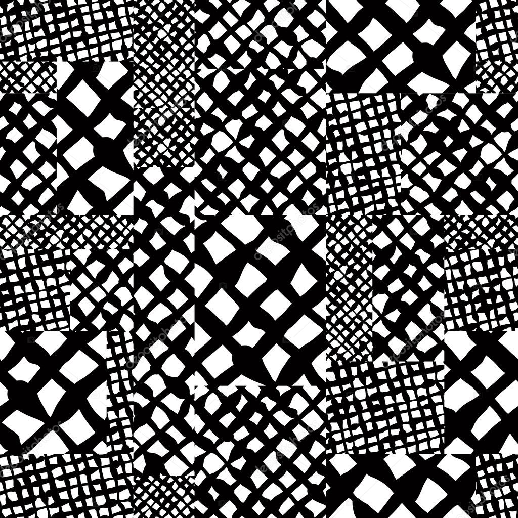 Hand drawn lines textures messy seamless pattern, vector hand dr Stock ...
