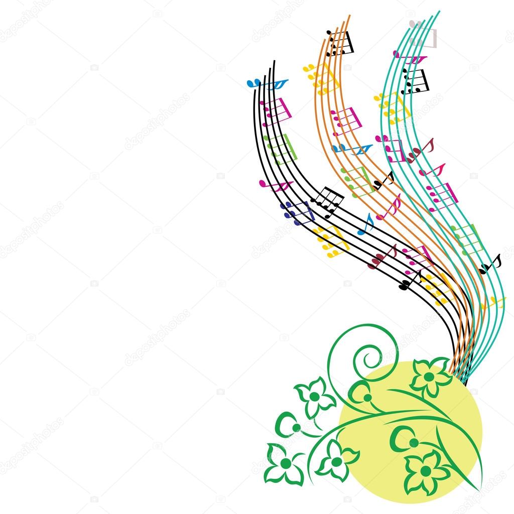 Music notes background, stylish musical theme composition, vecto Stock ...