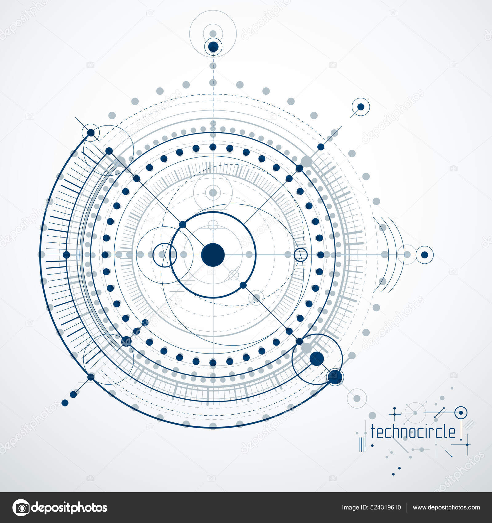 Engineering Technology Vector Wallpaper Made Circles Lines Technical ...