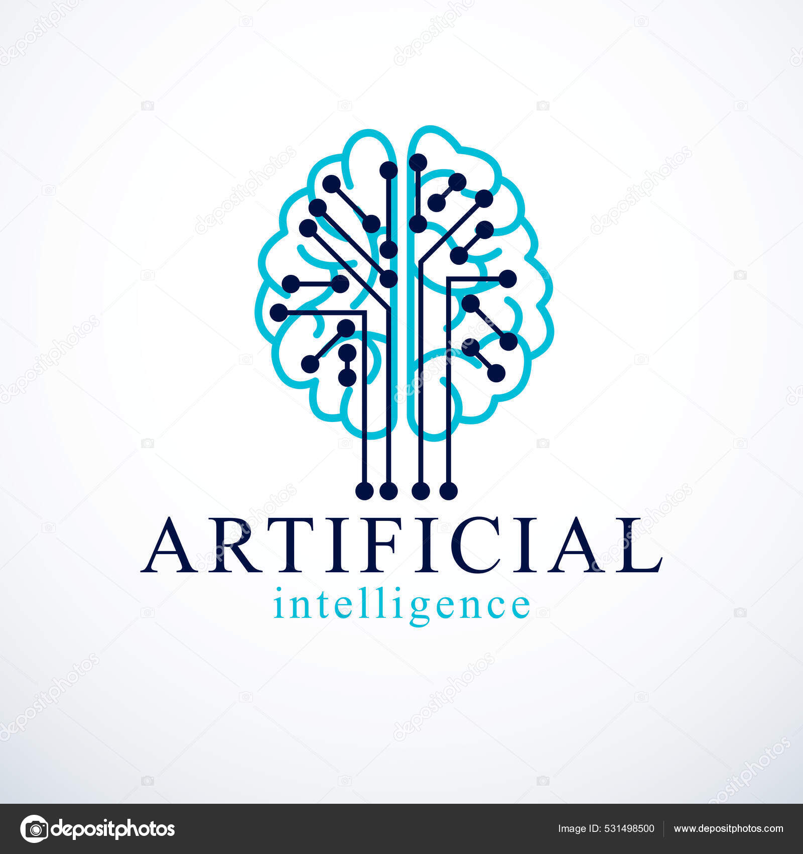 Artificial Intelligence Concept Vector Logo Design Human Anatomical ...
