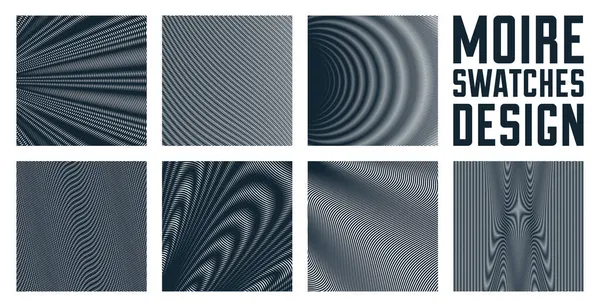 Moire Vector Abstract Backgrounds Set Linear Contrast Virtual Digital ...