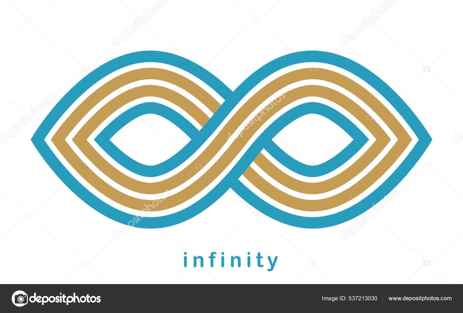 Signo Vectorial Estilo Lineal Símbolo Infinito Aislado Sobre Fondo ...