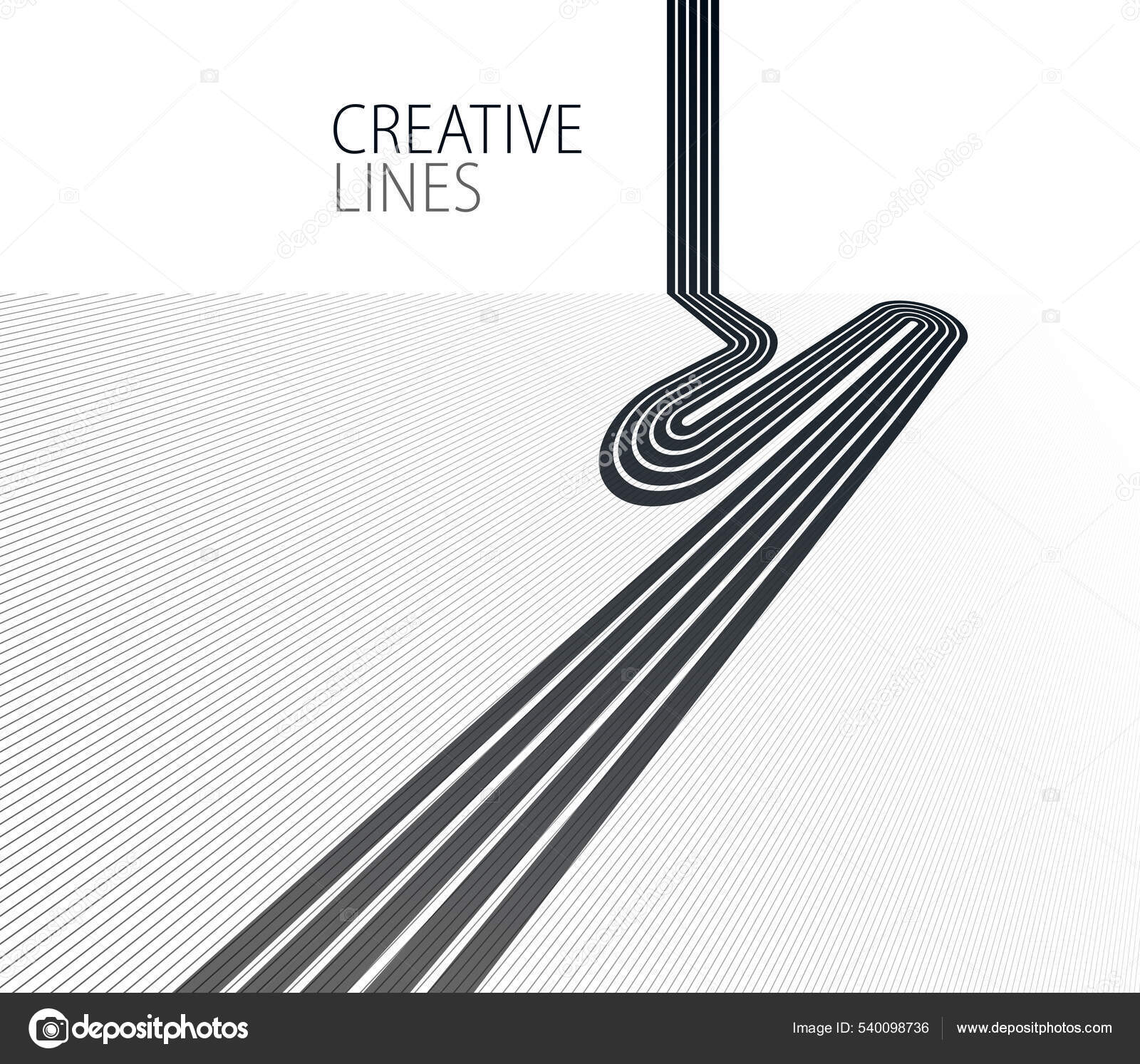 Linear Composition Vector Road Horizon Abstract Background Lines ...