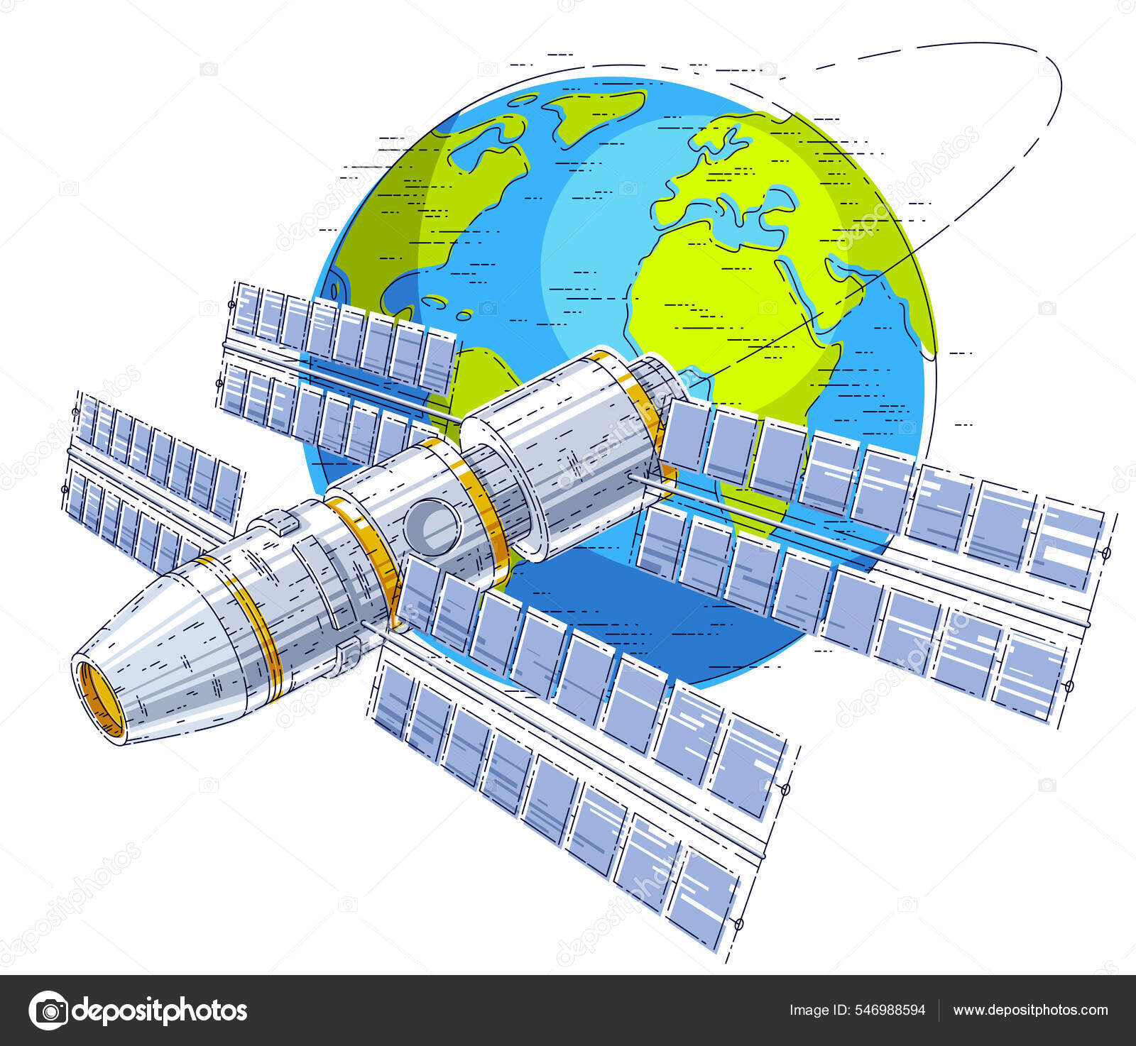 Space Station Flying Orbital Flight Earth Spacecraft Spaceship Iss ...