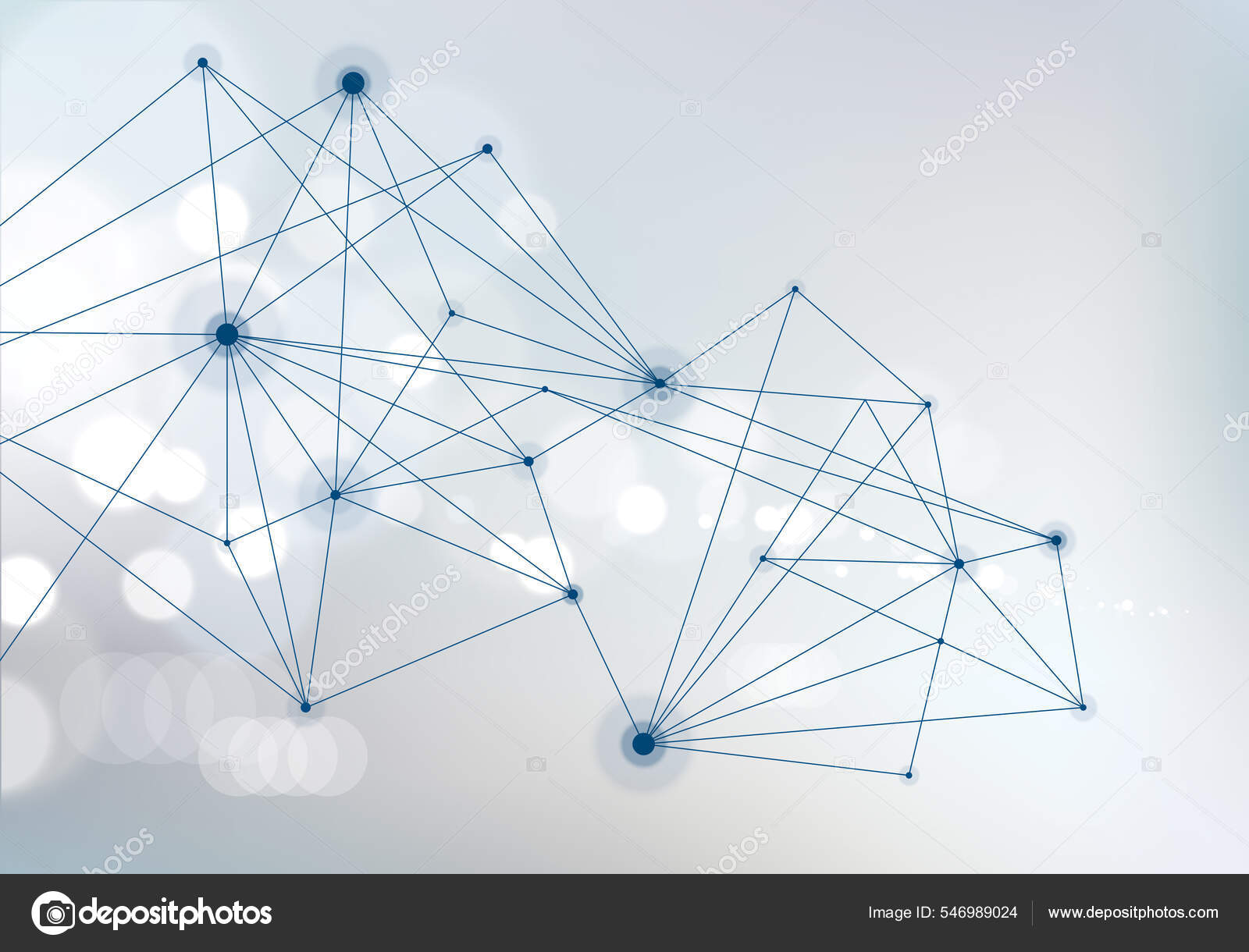 Connected Mesh Technology Science Background Blurred Defocused Lights ...