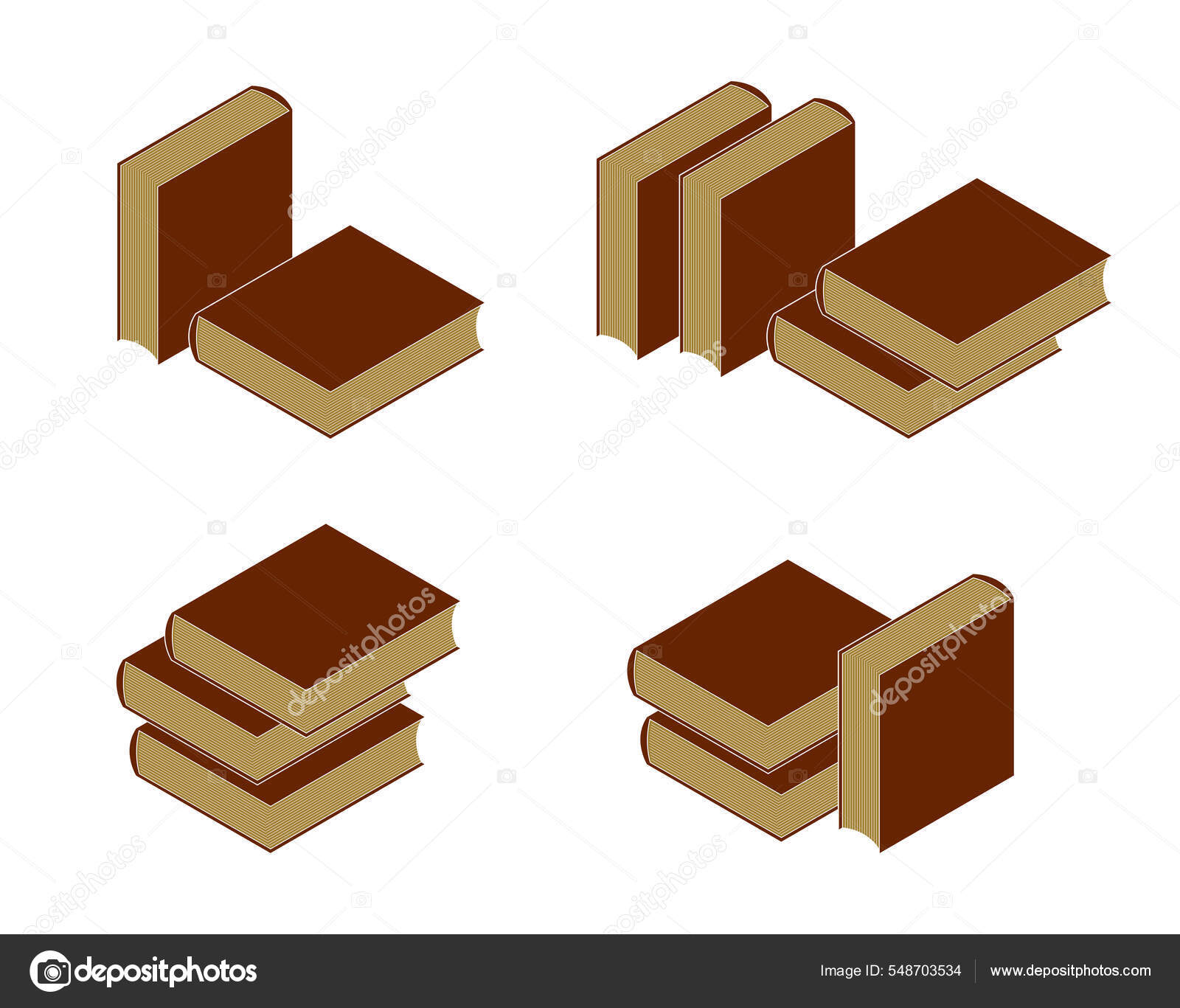 Books Isometric Vector Illustration Isolated White Can Used Icon Logo ...