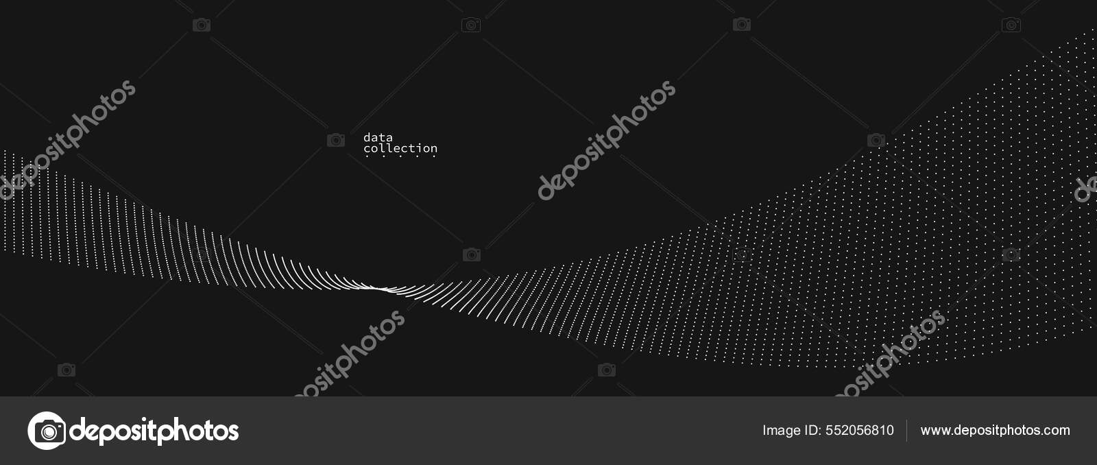 Grey Dots Motion Vector Abstract Background Black Particles Array Wavy ...