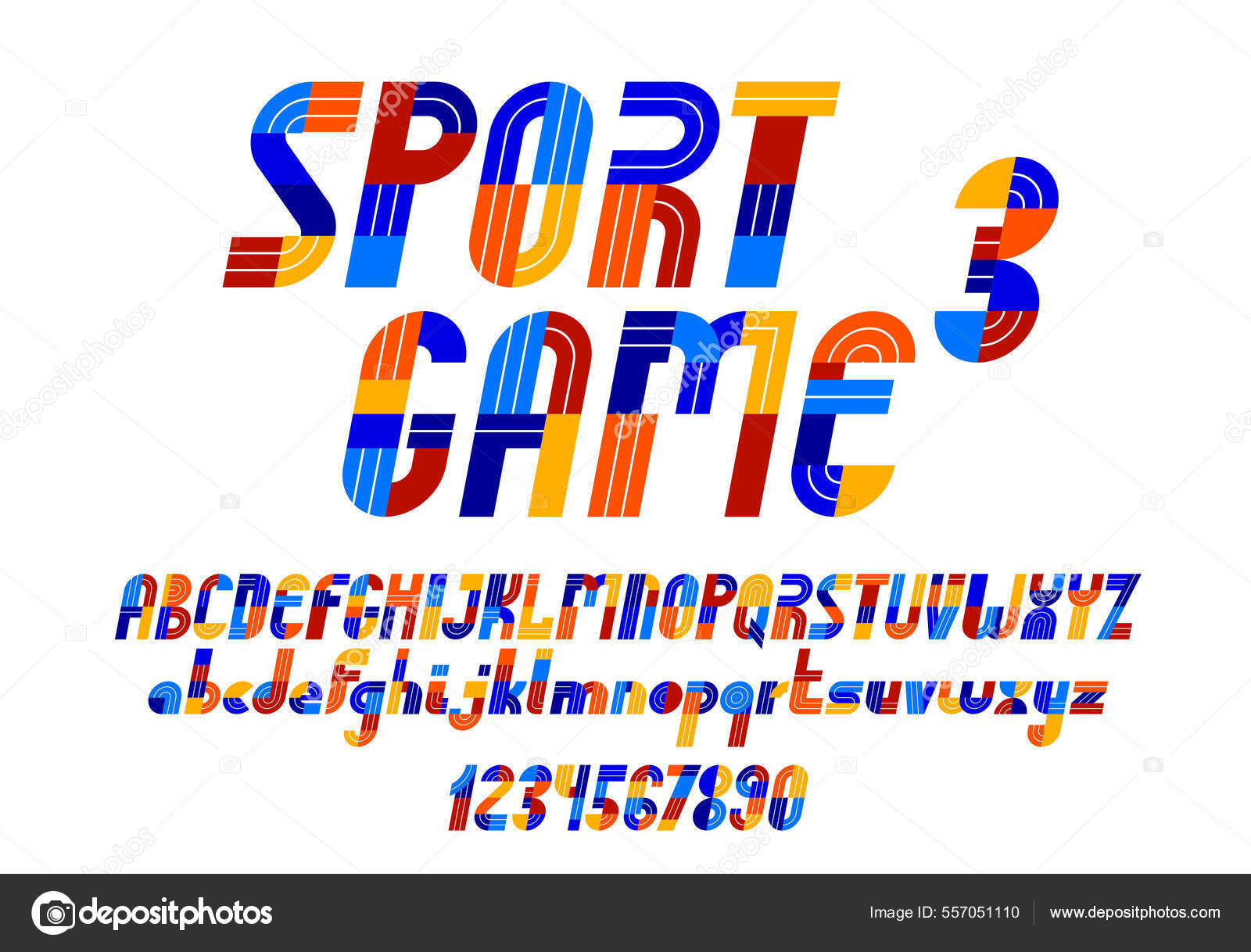 Sport Geometric Font Vector Letters Alphabet Stylish Retro Geometric ...