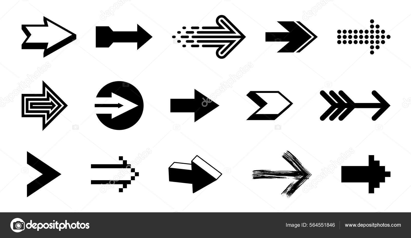 Pfeilsymbole Großer Satz Unterschiedlicher Formen Stile Und Konzepte ...