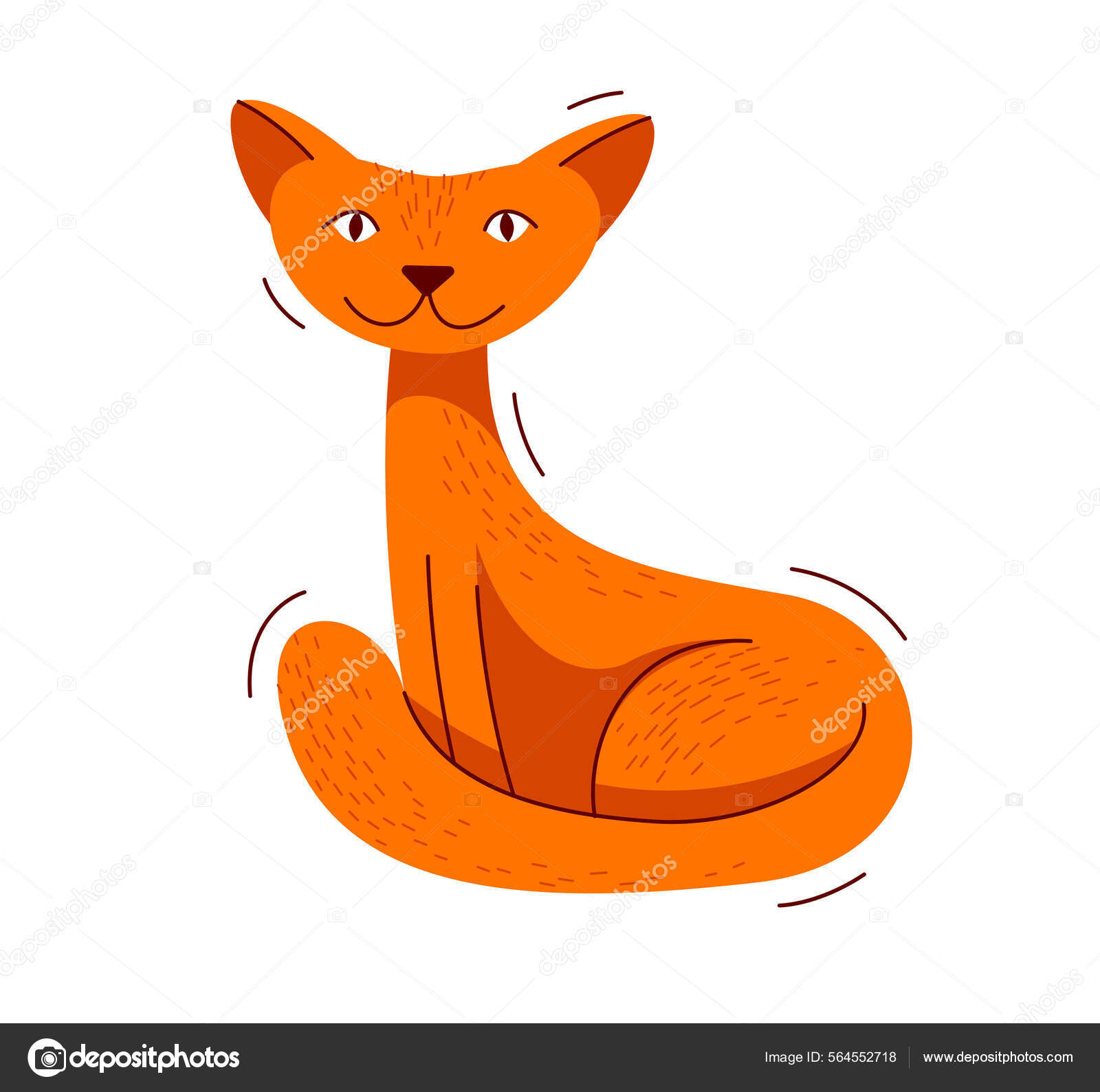 Cartoon Cat Sitting Down