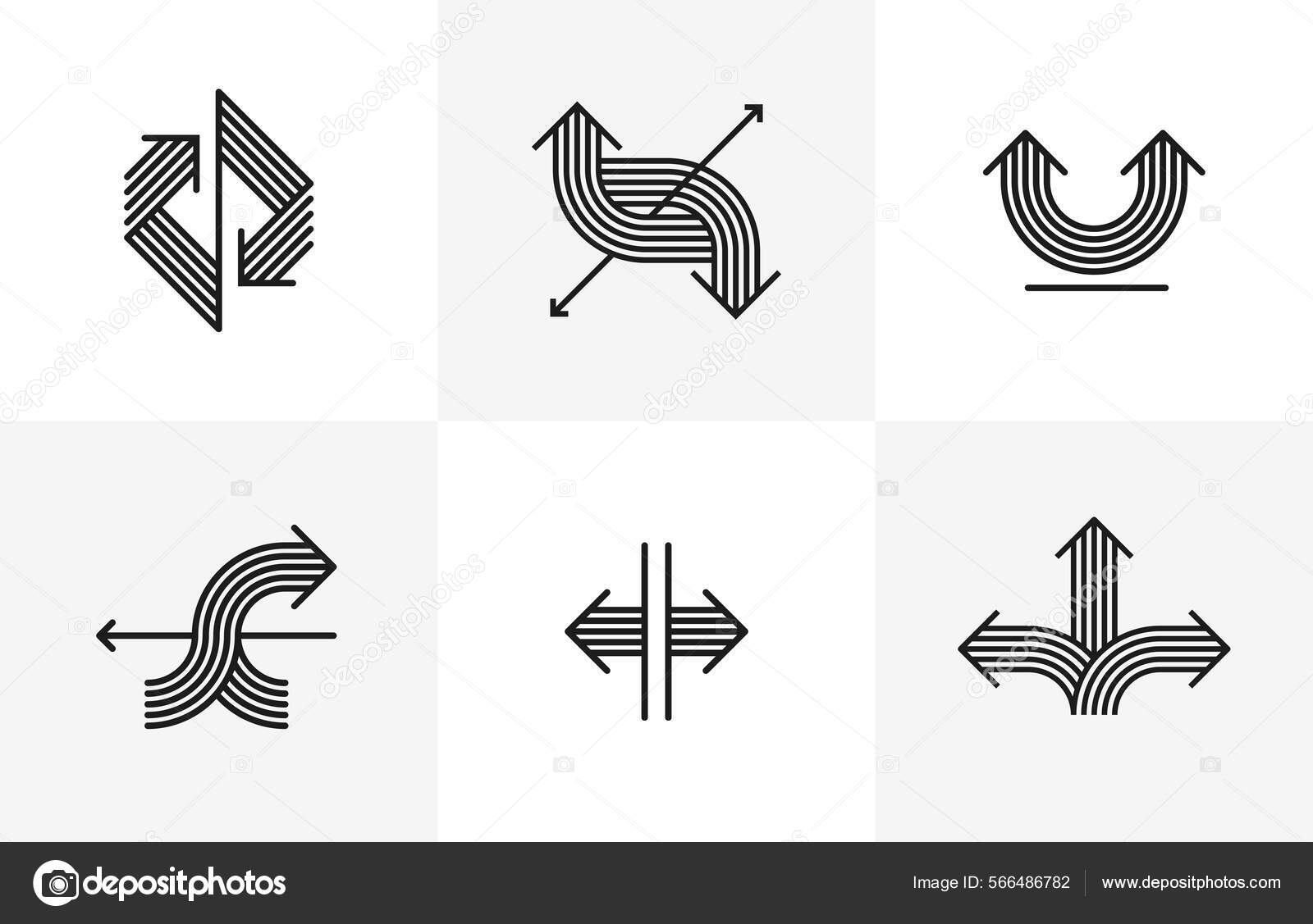 Arrow Vector Original Logos Set Isolated Pictogram Symbol Double Arrows ...