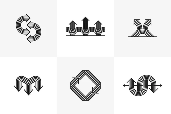 Arrow Vector Original Logos Set Isolated Pictogram Symbol Double Arrows ...