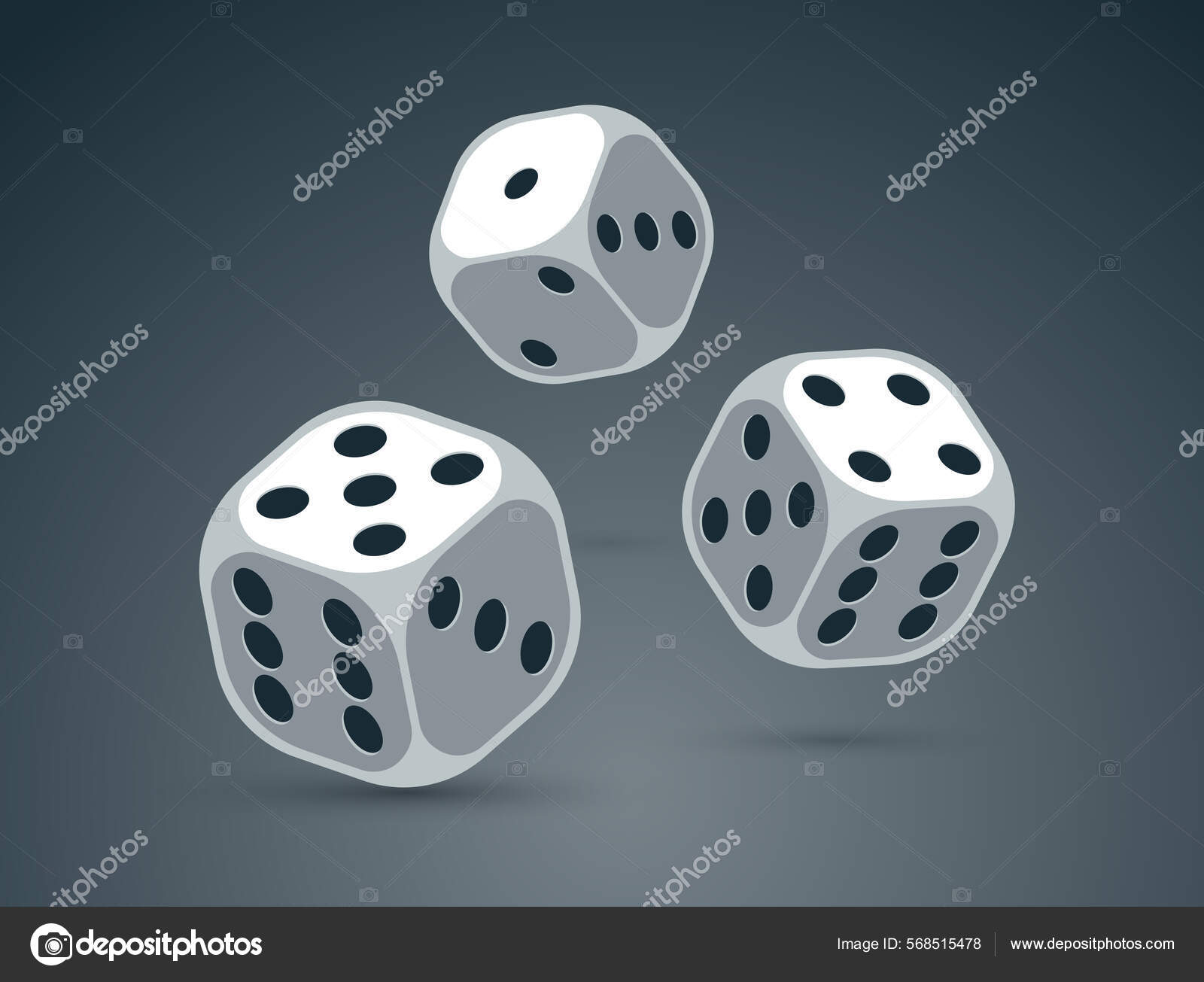 Dice Vector Objects Isolated Illustration Gambling Games Design Board ...