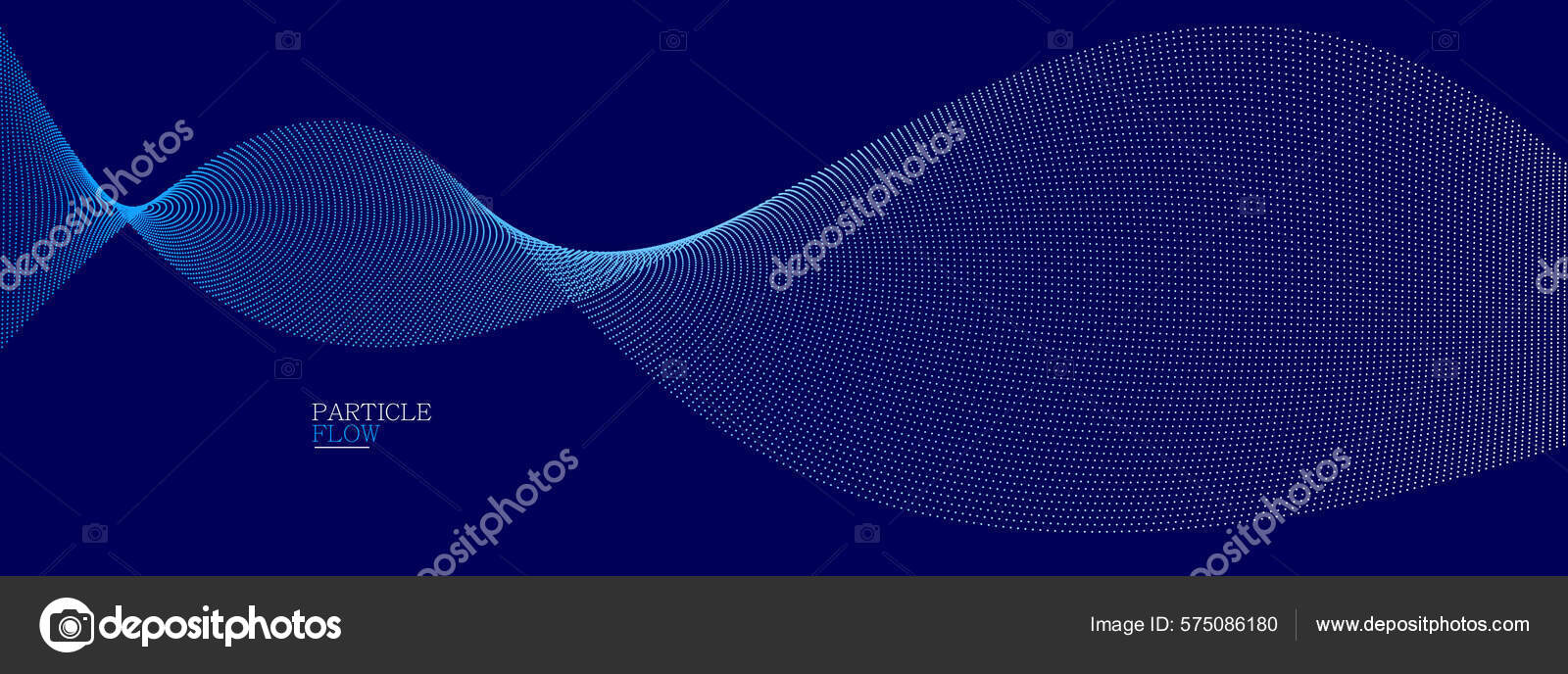 Blue Dots Motion Dark Vector Abstract Background Particles Array Wavy Stock Vector Image by ...