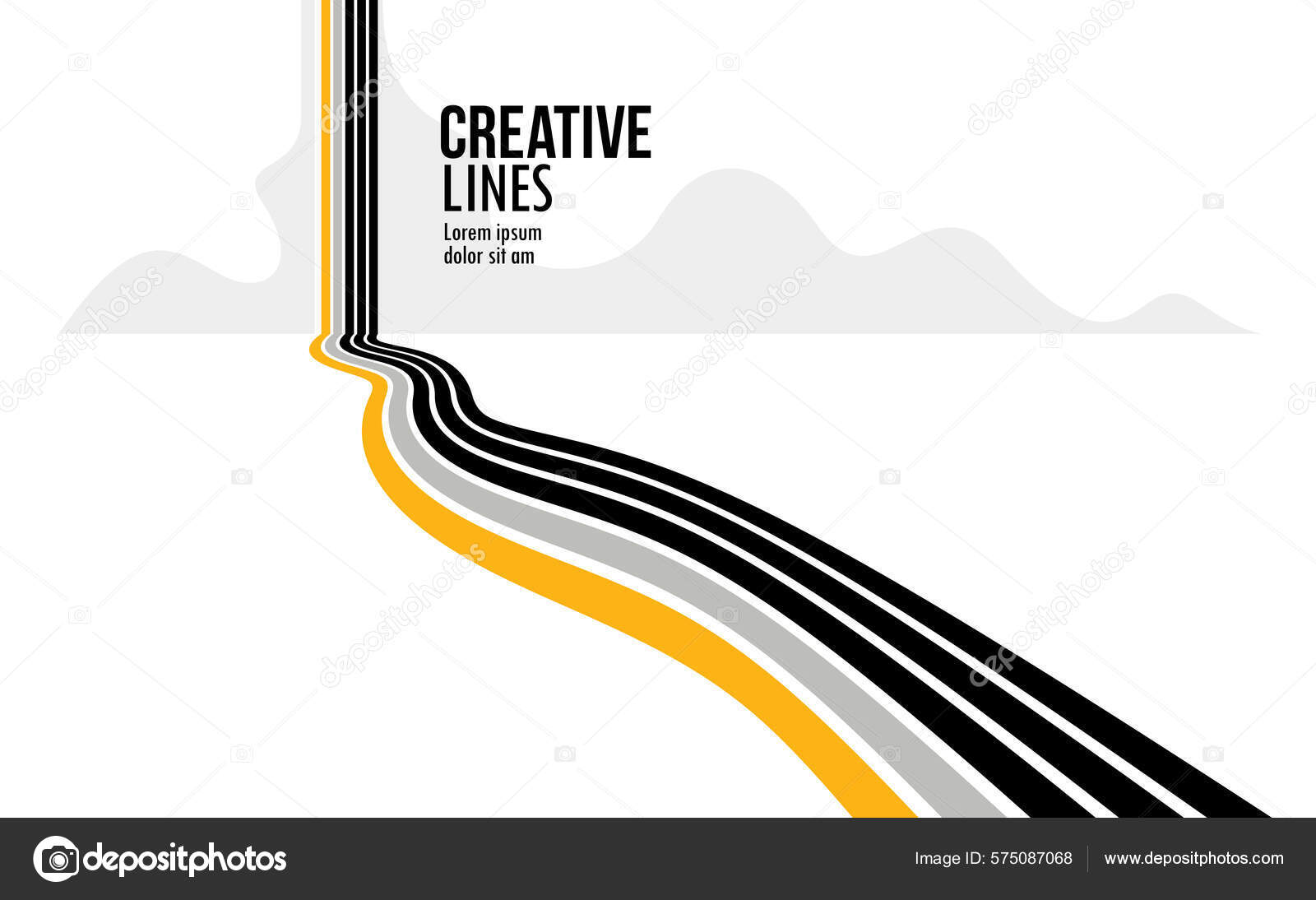 Future Lines Perspective Vector Abstract Background Black Yellow Linear ...