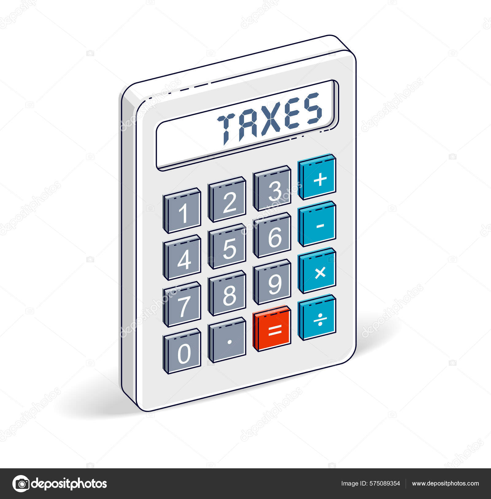 Taxes Rates Concept Calculator Taxes Lettering Isolated White ...