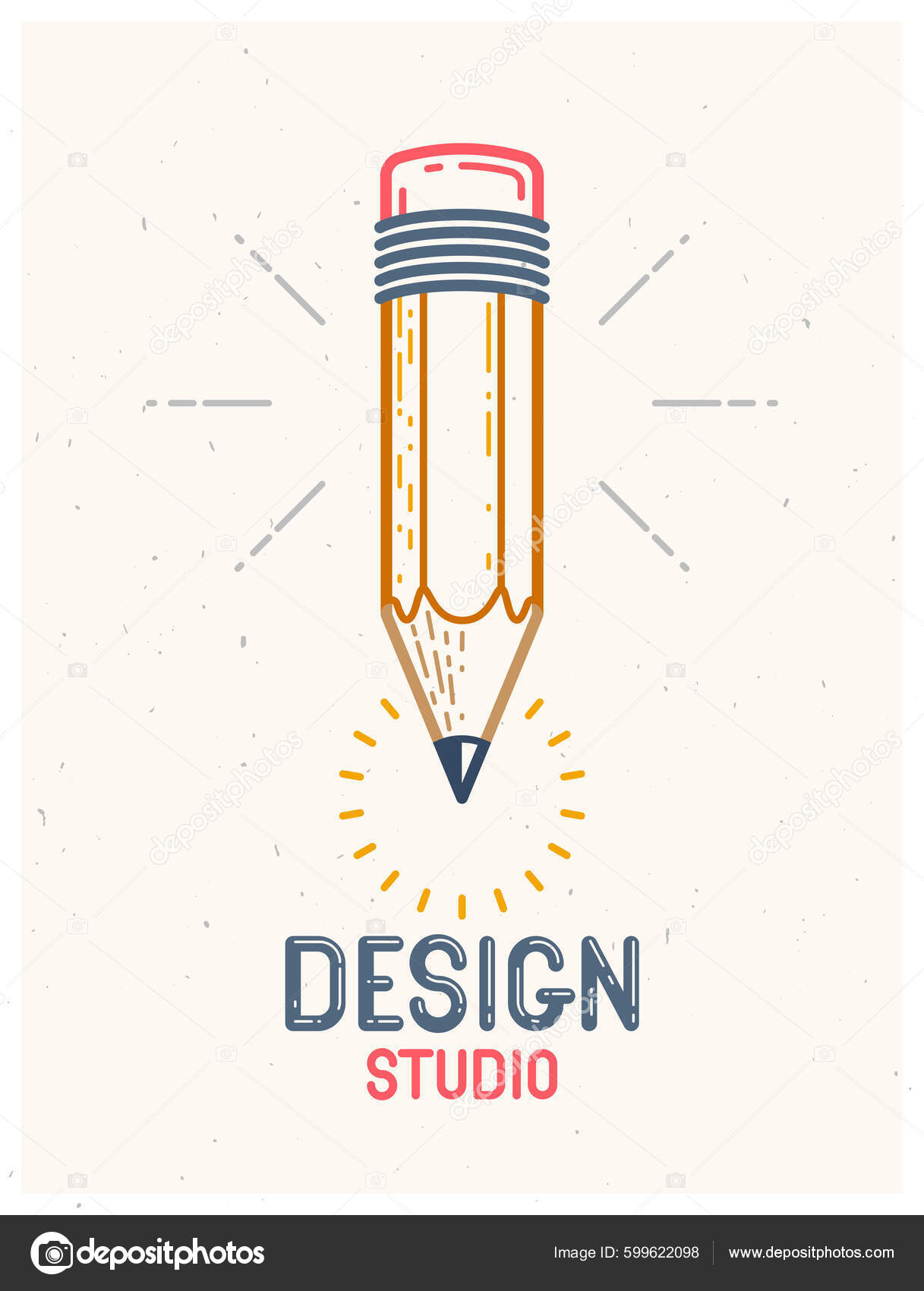 Pencil Vector Simple Trendy Logo Icon Designer Studio Creative Design ...