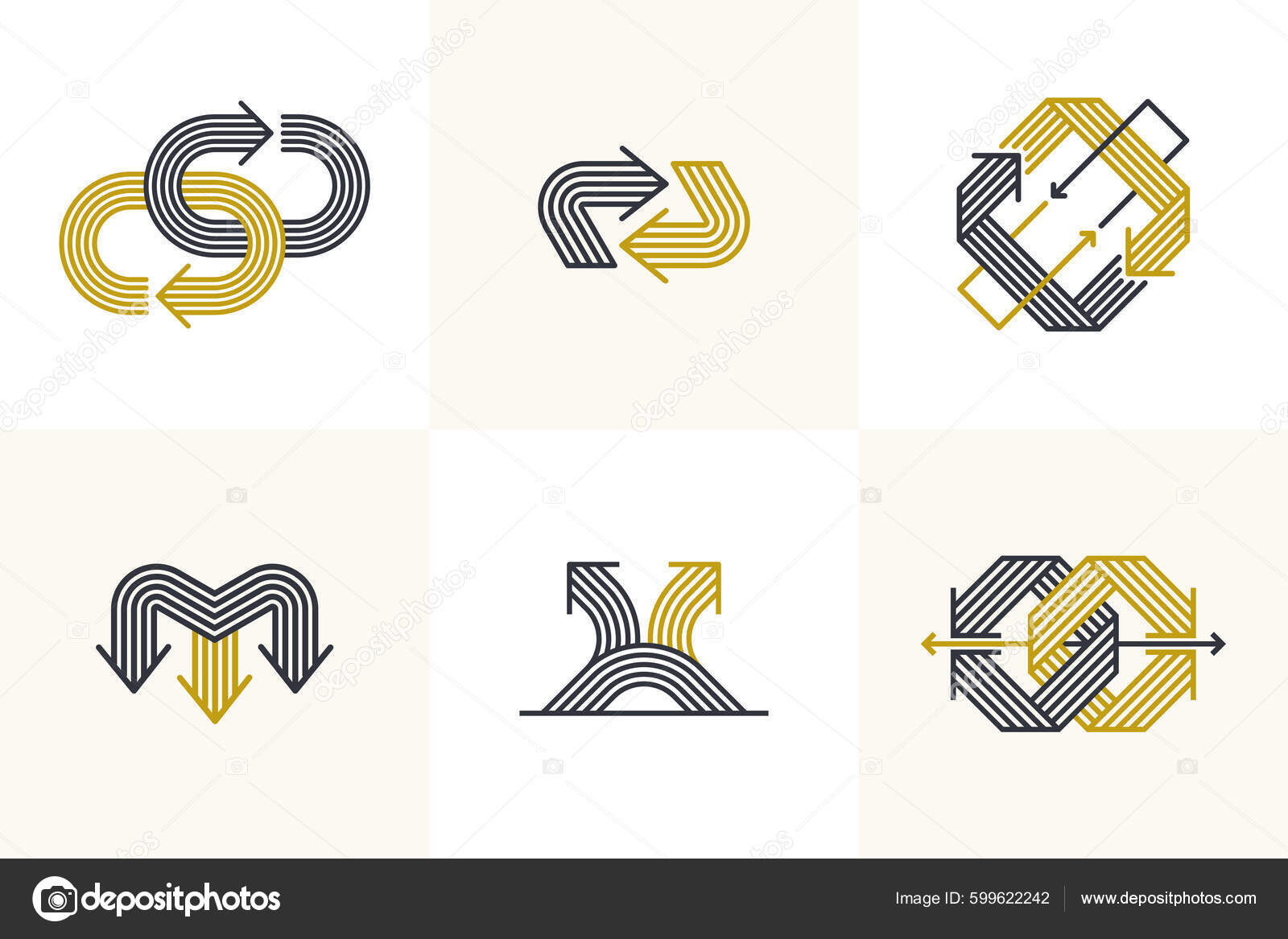 Arrow Vector Original Logos Set Isolated Pictogram Symbol Double Arrows ...