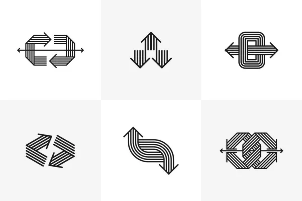 Arrow Vector Original Logos Set Isolated Pictogram Symbol Double Arrows ...