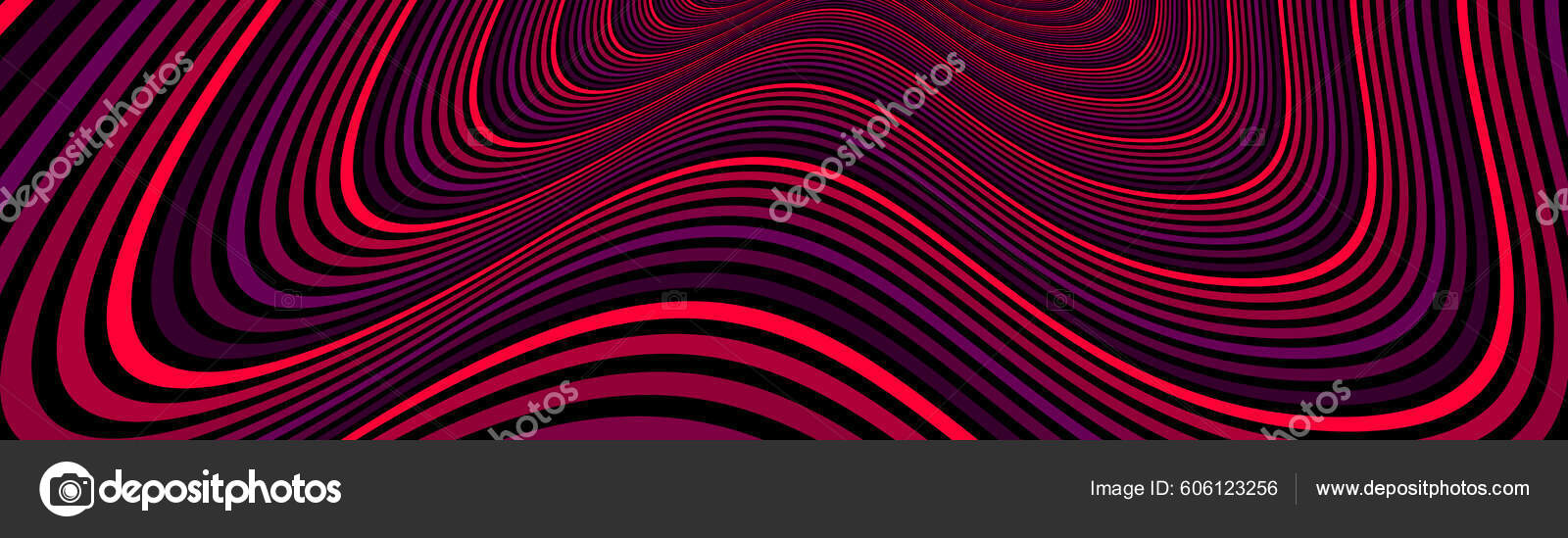 Warna Merah Abstrak Vektor Garis Psikedelik Ilusi Optik Ilustrasi Nyata ...