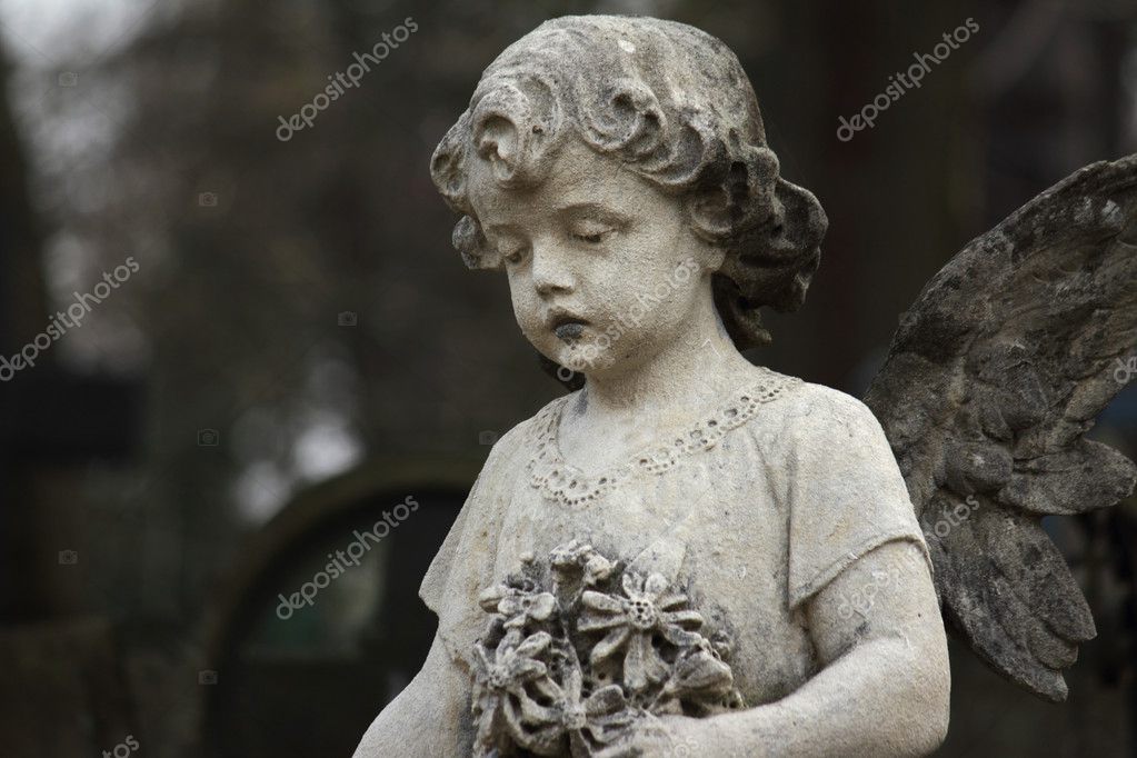 Sad Baby Angel Statue