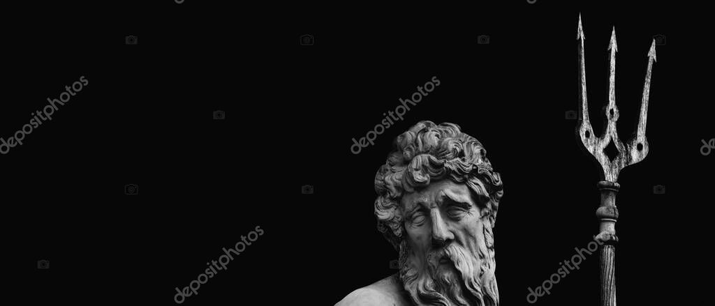 El poderoso dios del mar y los océanos Neptuno (Poseidón, Tritón). El ...