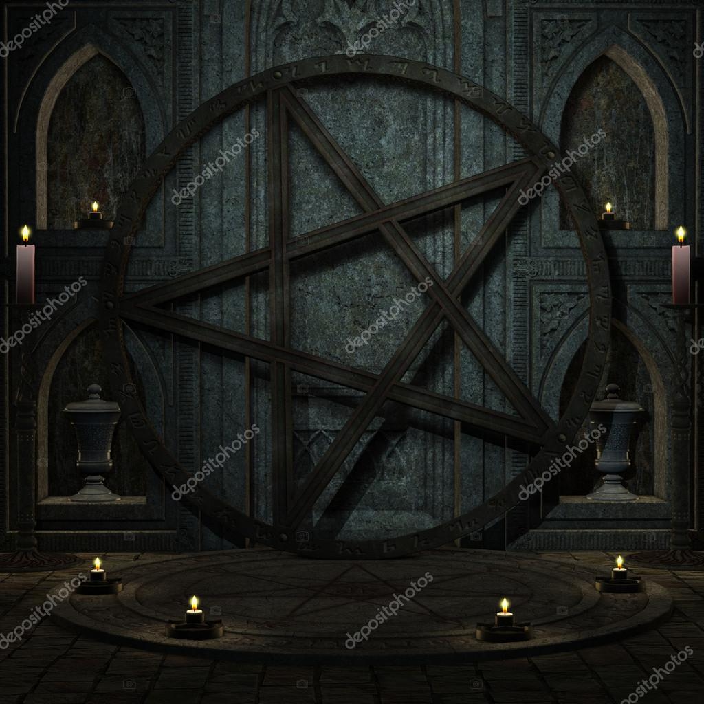 Ritual space with Pentagram Stock Photo by ©DigitalArtB 19357319