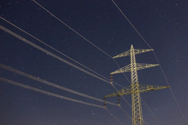 Night powerline exterior Stock Photos, Royalty Free Night powerline ...