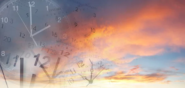 Clock Face Bright Sky Time Passing Stock Photo by ©stillfx 464328396