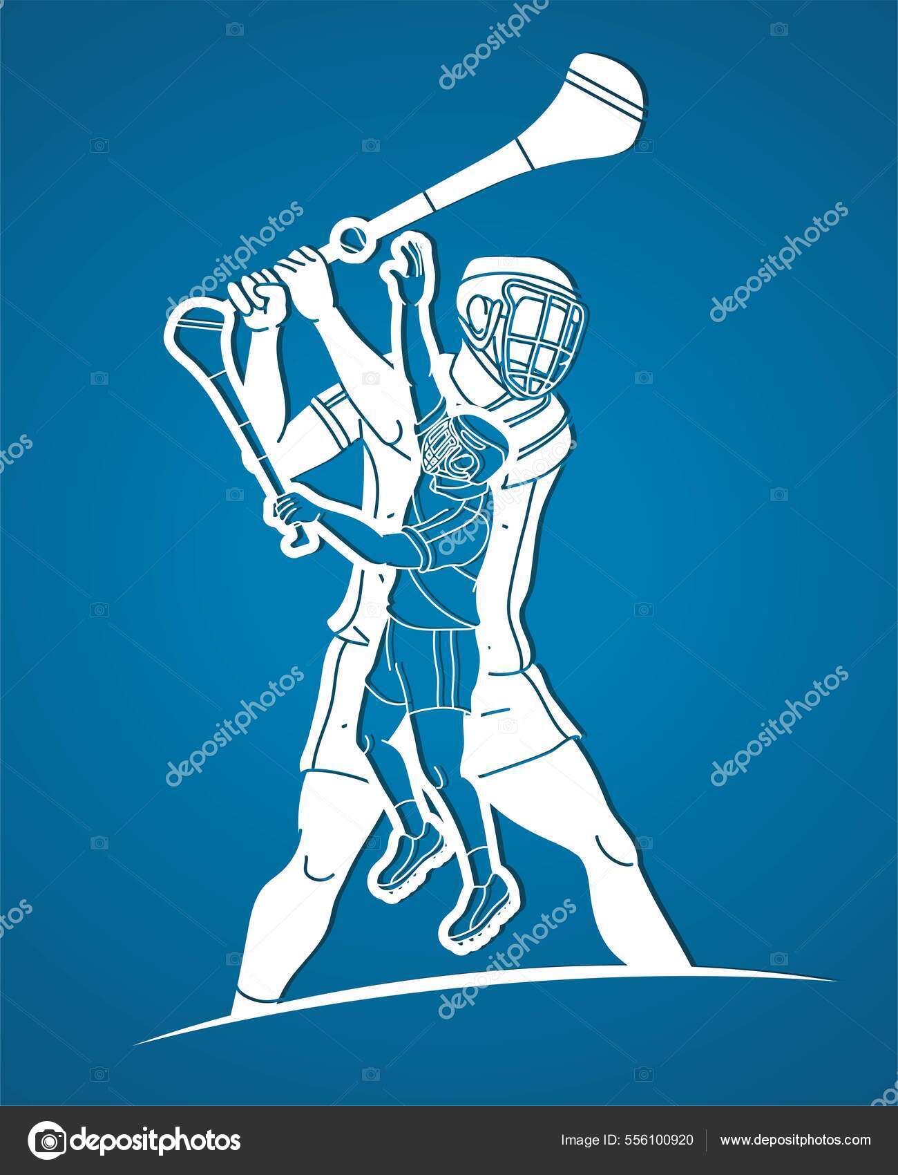 Grupo Hurling Jogadores Ação Cartoon Graphic Vector imagem vetorial de ...