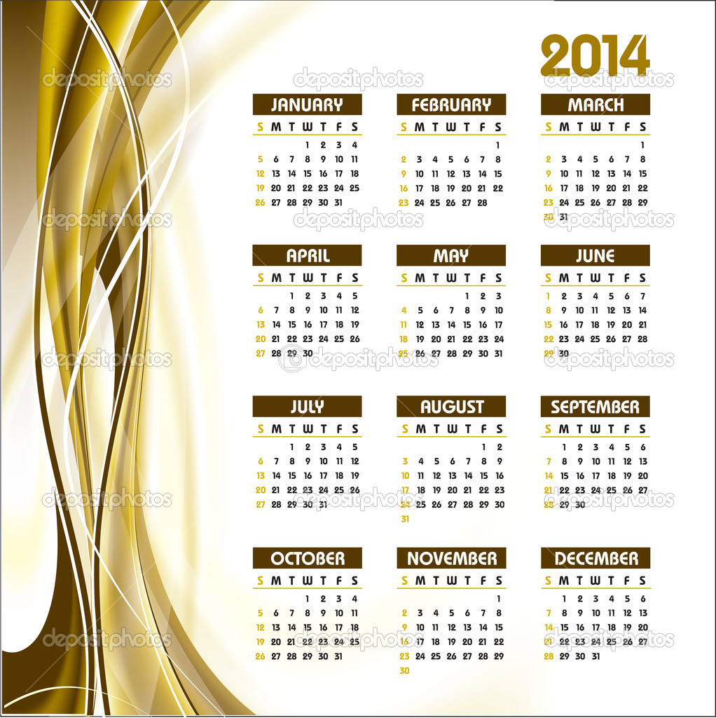 2014 Calendar. Vector Background. Stock Vector by ©marinakoven 31576303