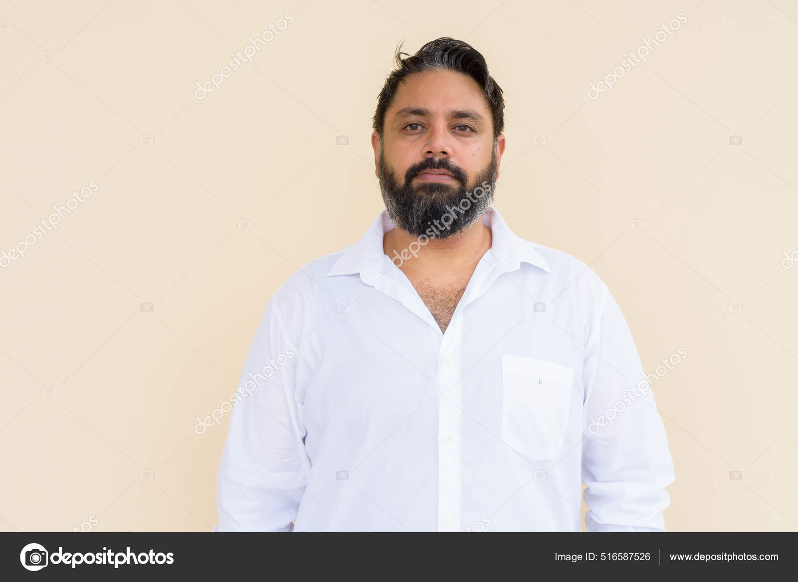 Portrait Handsome Indian Man Plain Background — Stock Photo ...