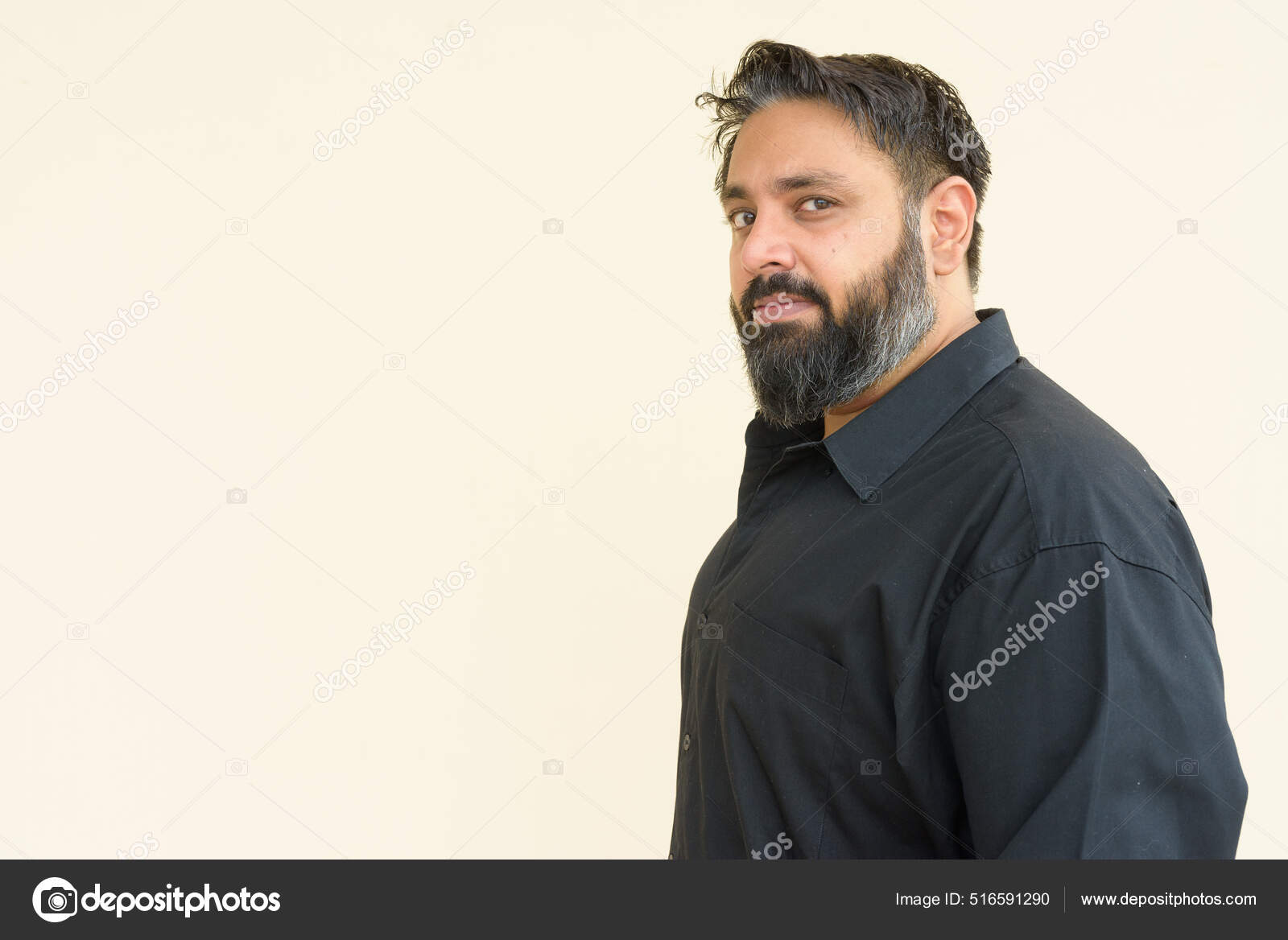 Portrait Handsome Indian Man Plain Background — Stock Photo ...