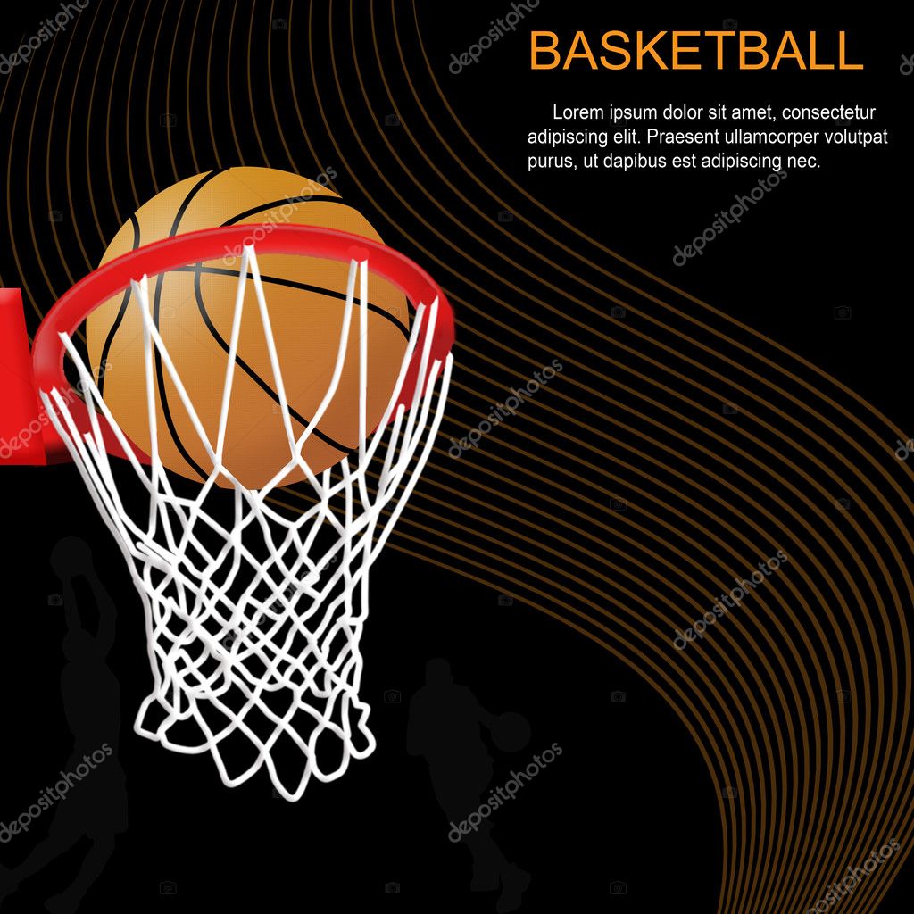 Basketball hoop and ball on abstract background Stock Vector Image by ...