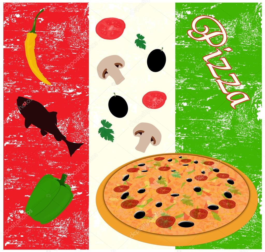 Italian pizza poster Stock Illustration by ©roxanabalint #18739189