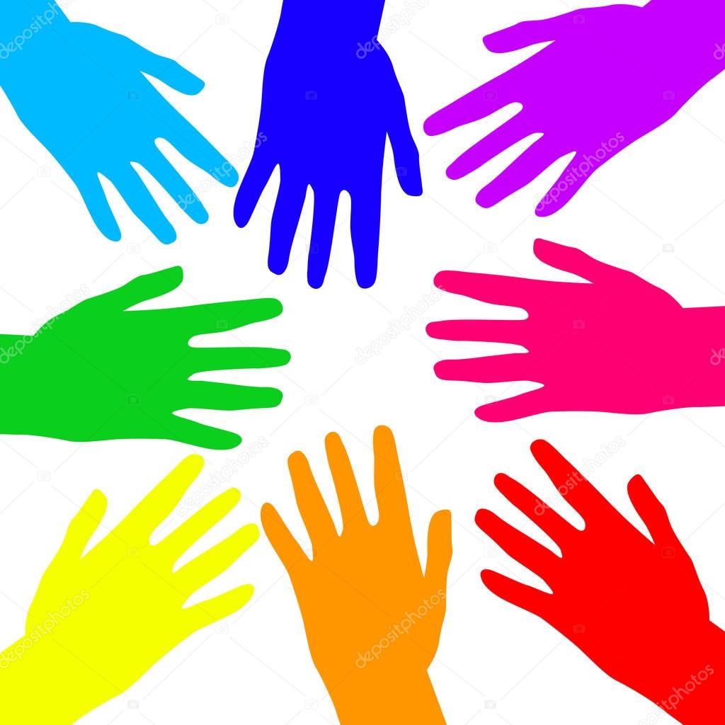 Rainbow hands Stock Vector by ©roxanabalint 19547365