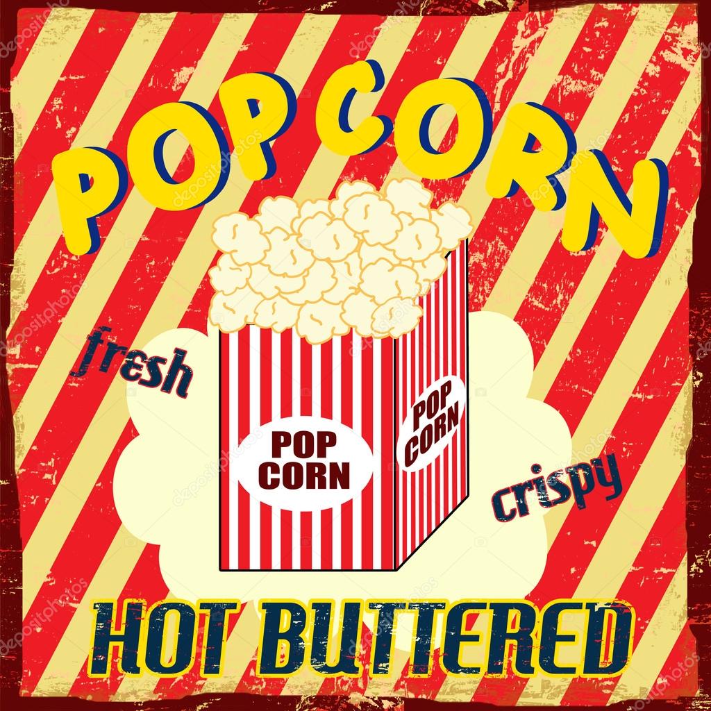 Pop corn vintage poster — Stock Vector © roxanabalint #22711735