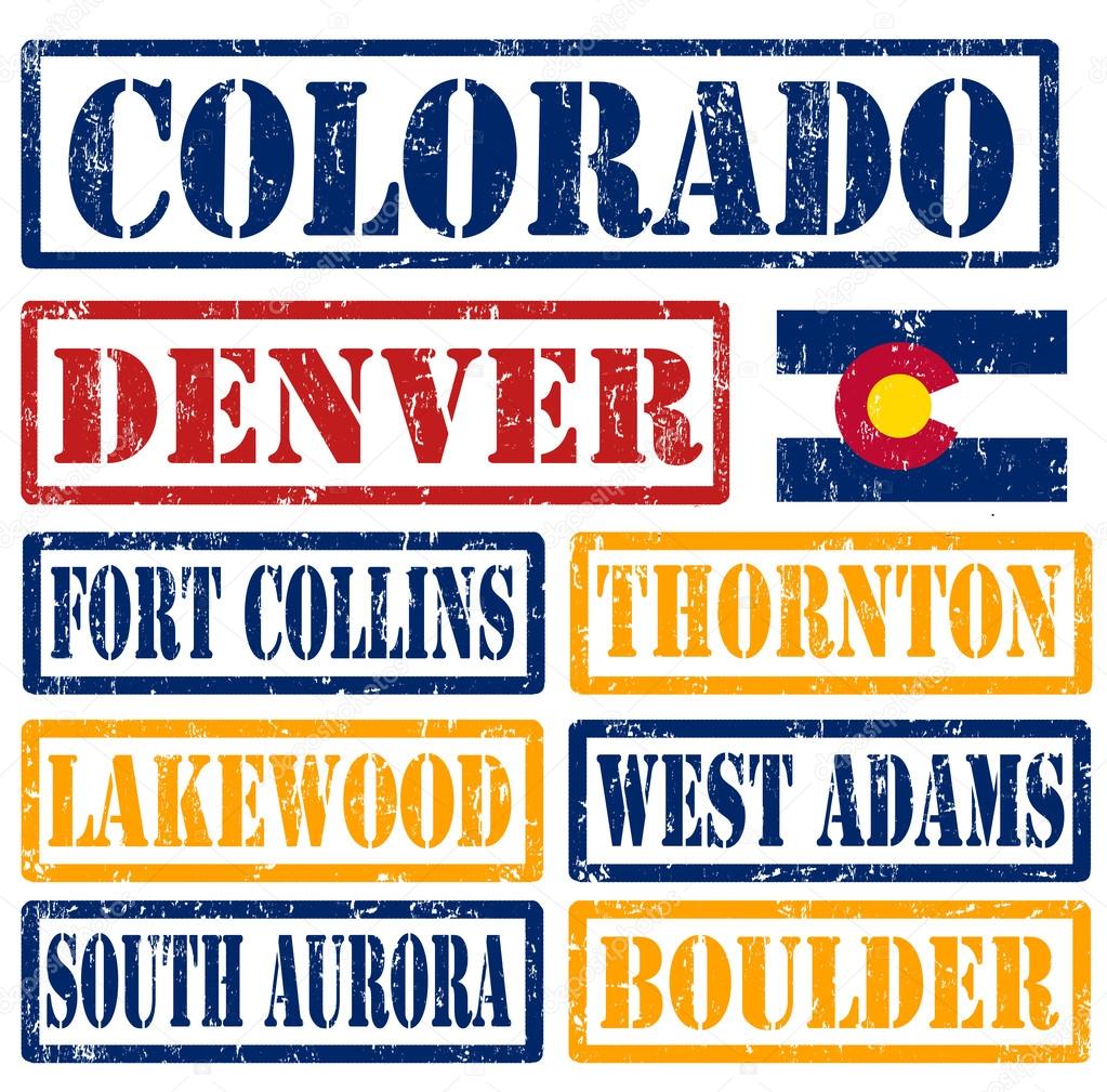Colorado Cities stamps Stock Vector by ©roxanabalint 30551997