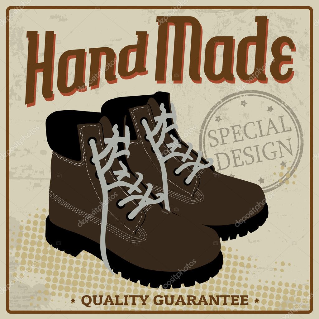 Brown boots vintage poster Stock Vector Image by ©roxanabalint #31163759