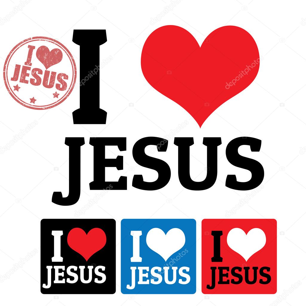 I love Jesus sign and labels Stock Vector by ©roxanabalint 33239573