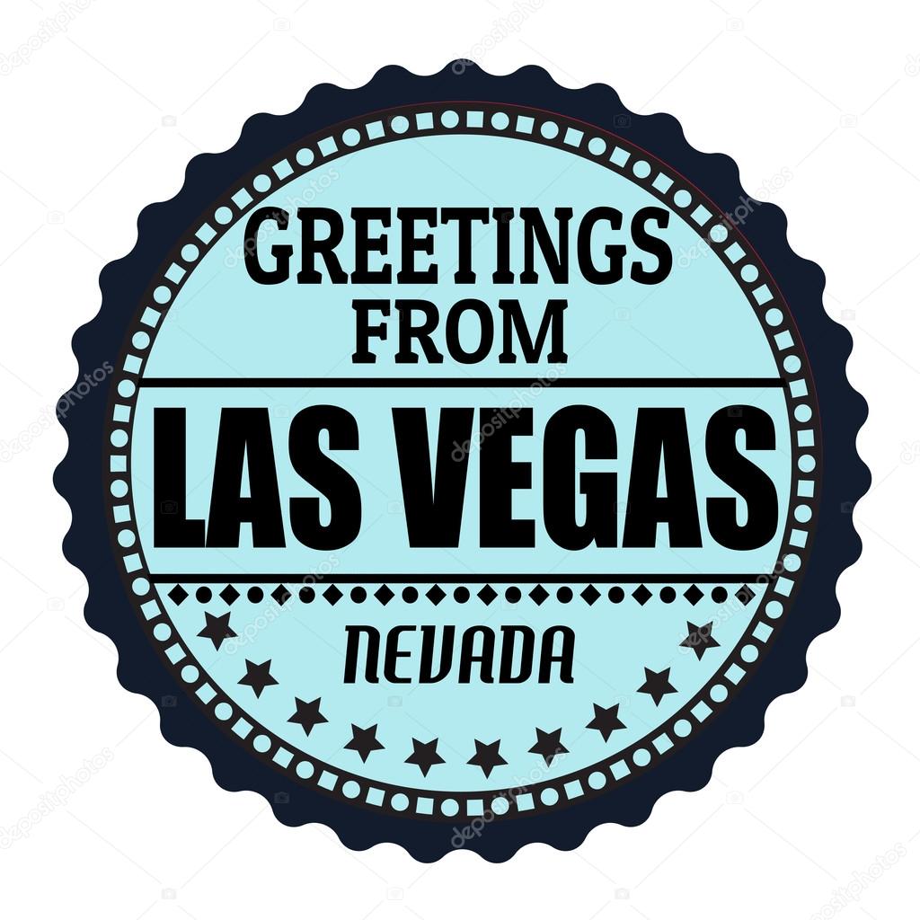 Greetings from Las Vegas label — Stock Vector © roxanabalint #33972575