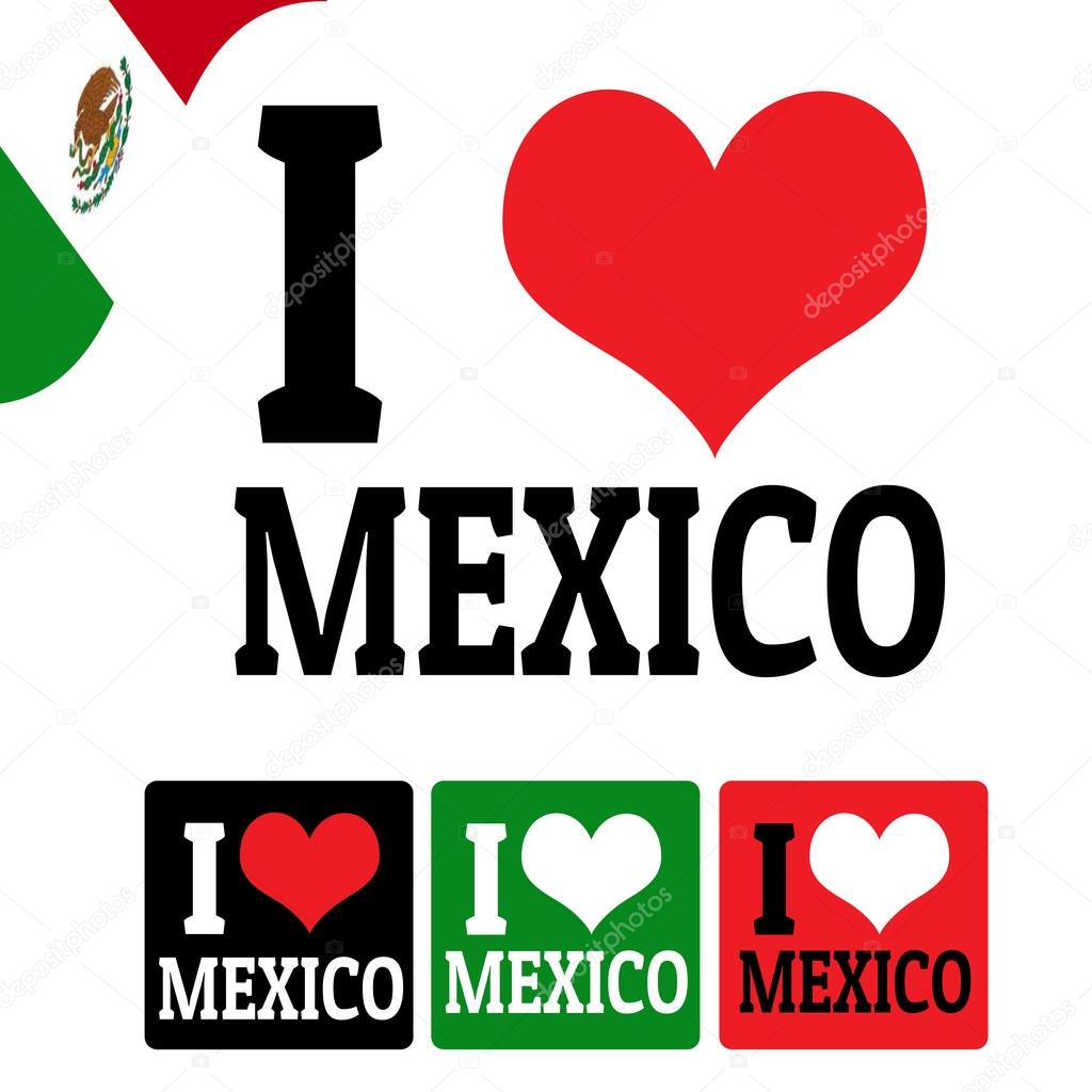 I love Mexico sign and labels Stock Vector by ©roxanabalint 34124571